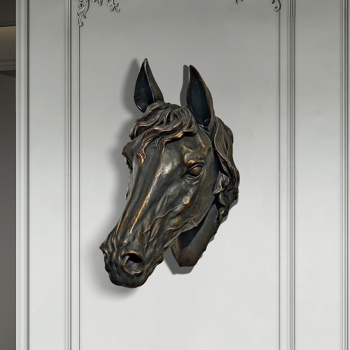 PREMIER Bronze Horse Head Wall Sculpture Classic Equine Handcrafted Wa ...