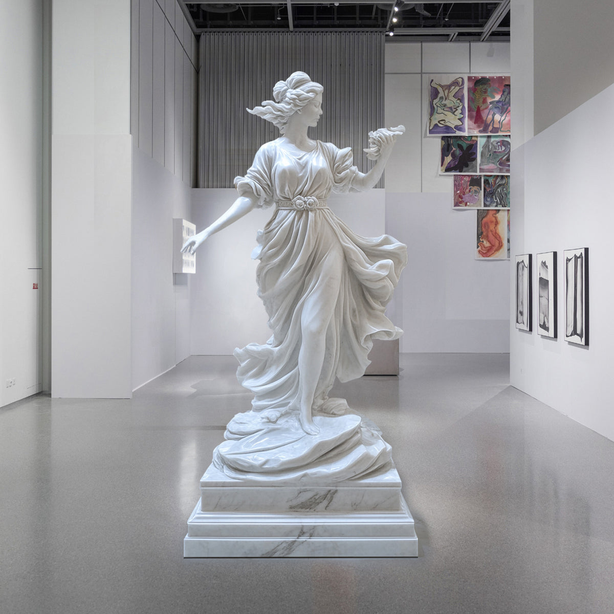 PREMIER Hand-Carved Classical Marble Statue of a Woman White Marble Sc ...