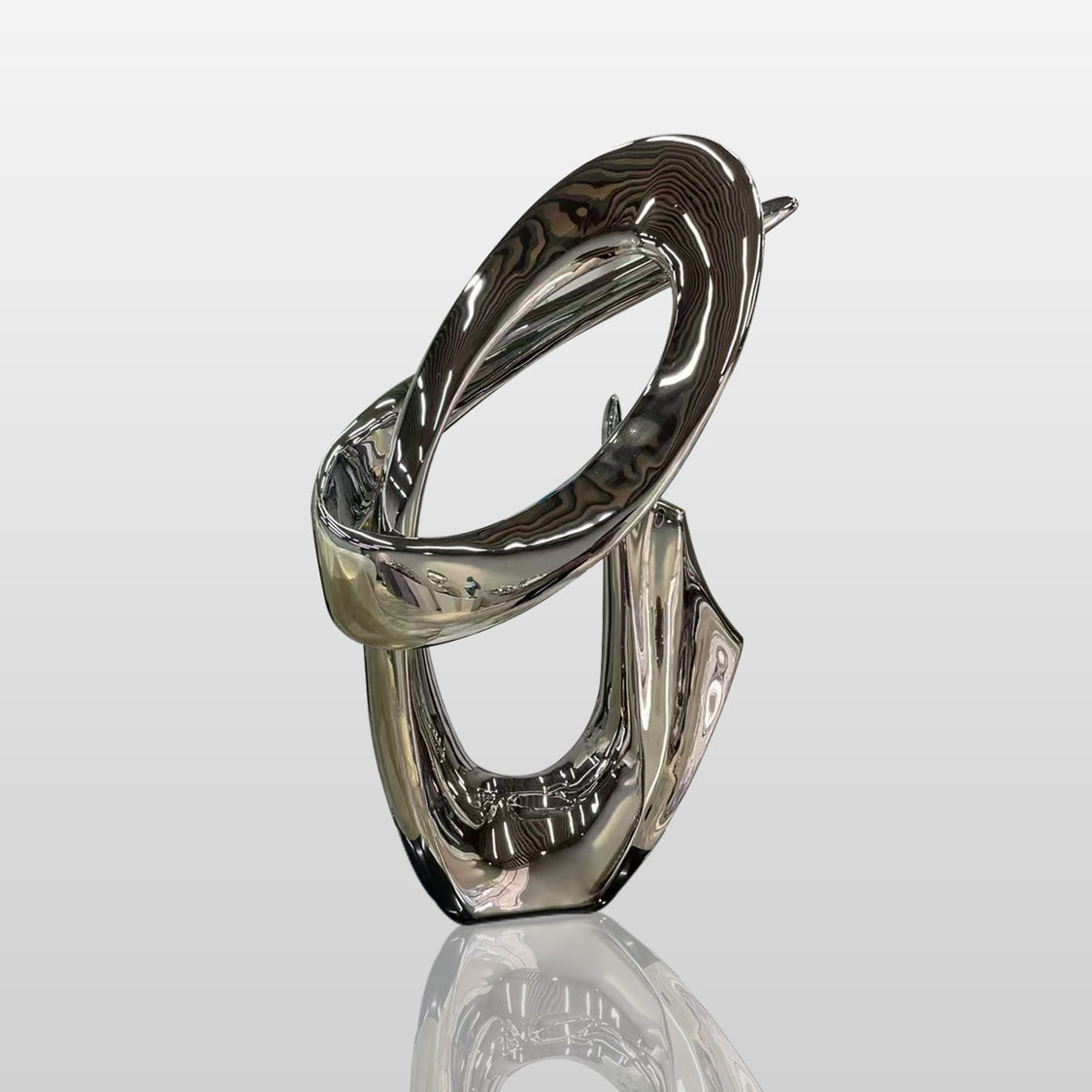 PREMIER Industrial Style Sculpture Sleek Curved Design Metal Sculpture ...