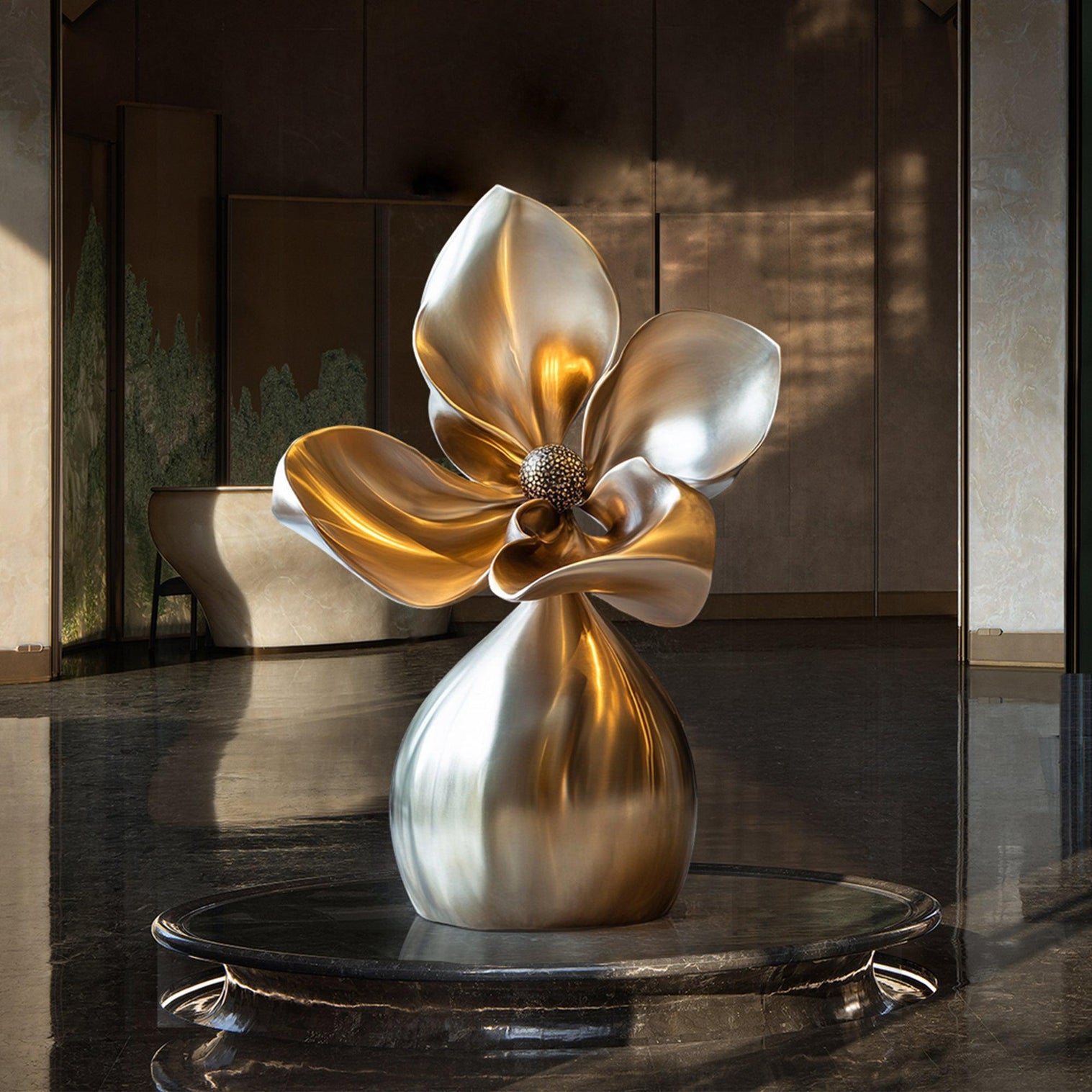 PREMIER Modern Bloom Sculpture Art Stainless Steel Sculpture for Indoo ...