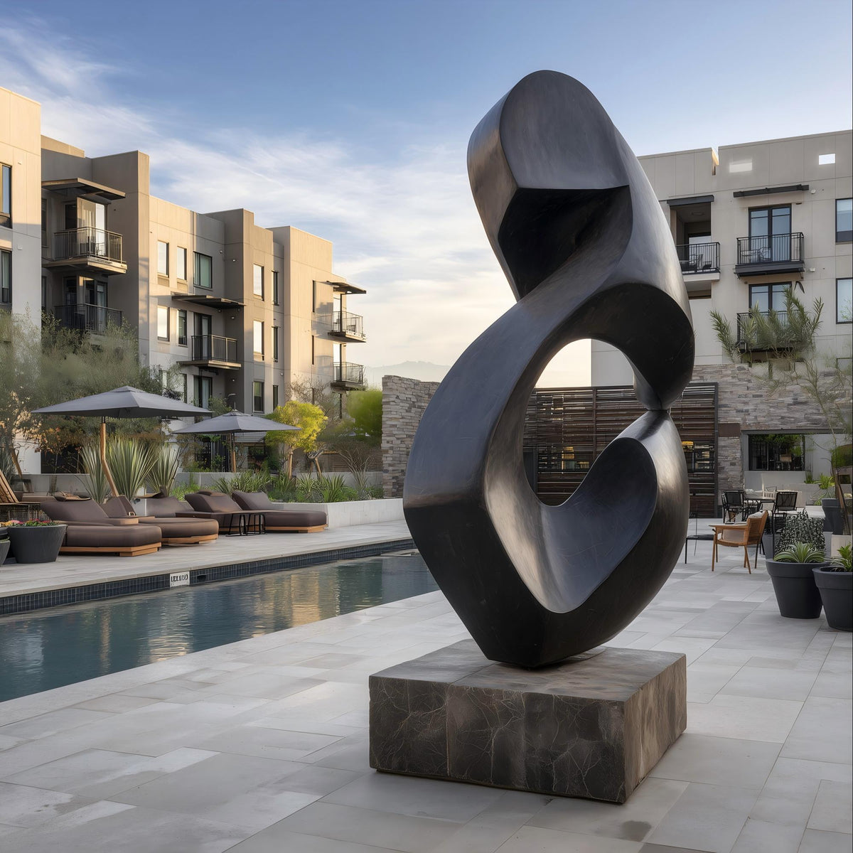 PREMIER Bronze Modern Sculpture with Abstract Design for Pools, Courty ...