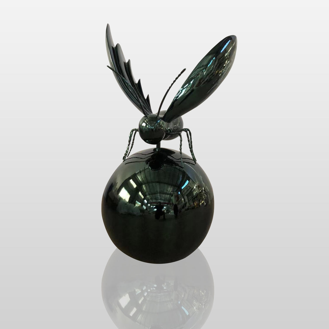 PREMIER Polished Stainless Steel Insect Sculpture Modern Wasp Garden A ...