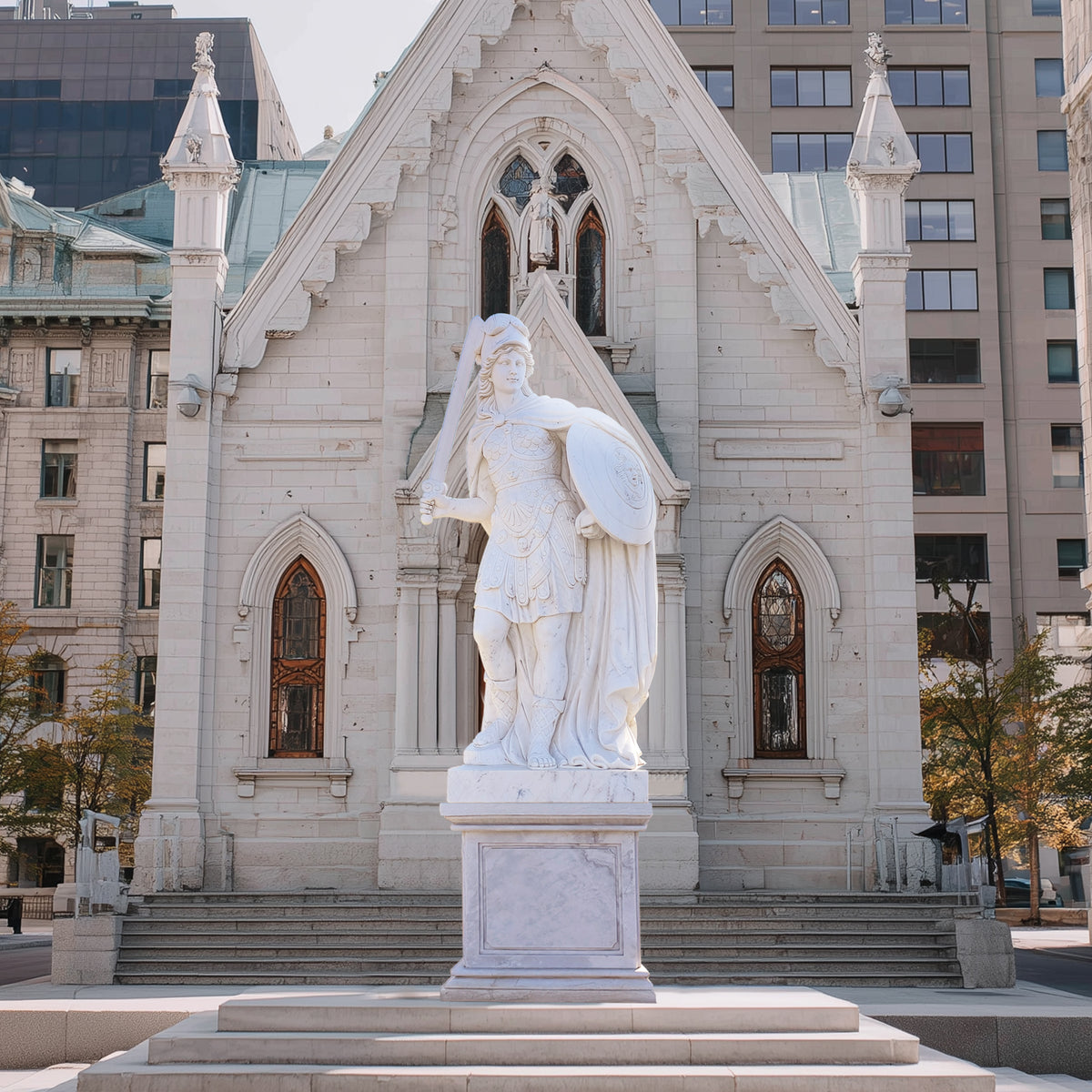PREMIER Classical Marble Warrior Statue for Outdoor City Landmarks, He ...