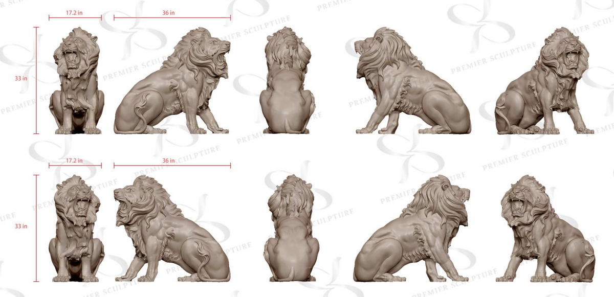 PREMIER Bronze Lion Statue—Custom Link for Don Coburn – PREMIER SCULPTURE